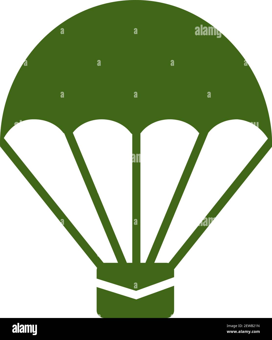 Green army parachute, illustration, vector on white background Stock ...