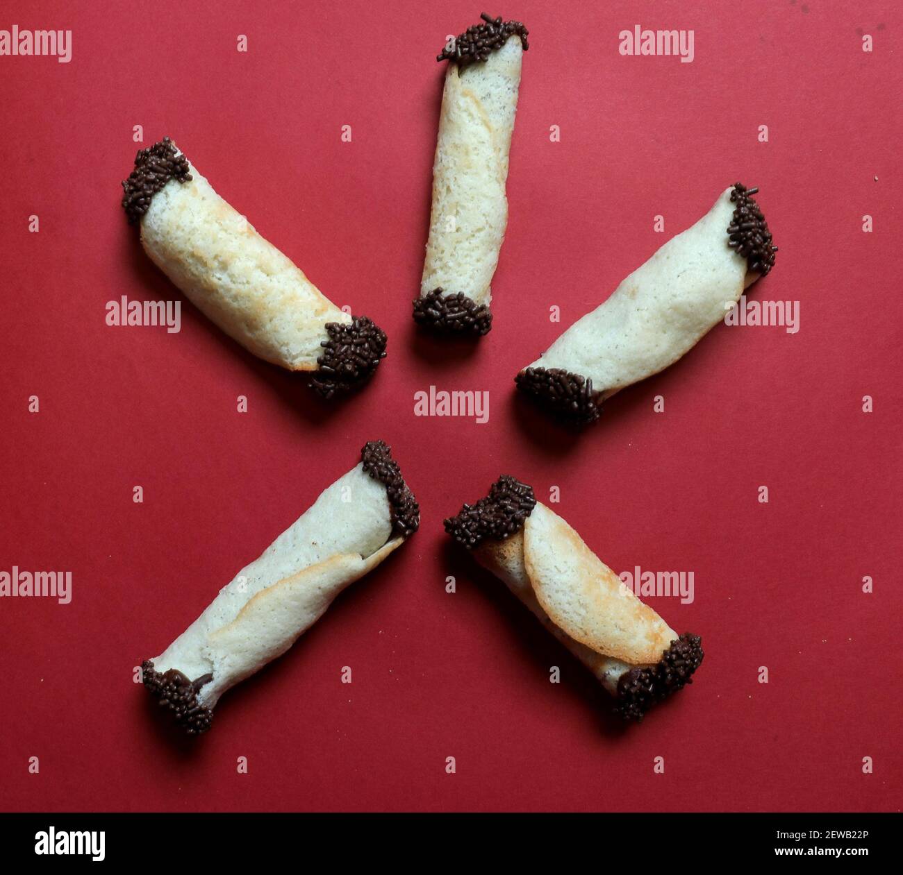 Chocolate Cream-filled Croquantes with sprinkles. (Photo by Laurie ...