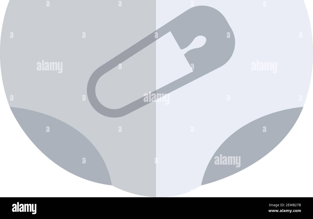 Baby diaper, illustration, vector on white background Stock Vector ...