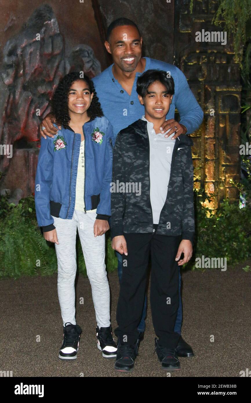 Jason George (C) and guests at the Premiere Of Columbia Pictures ...