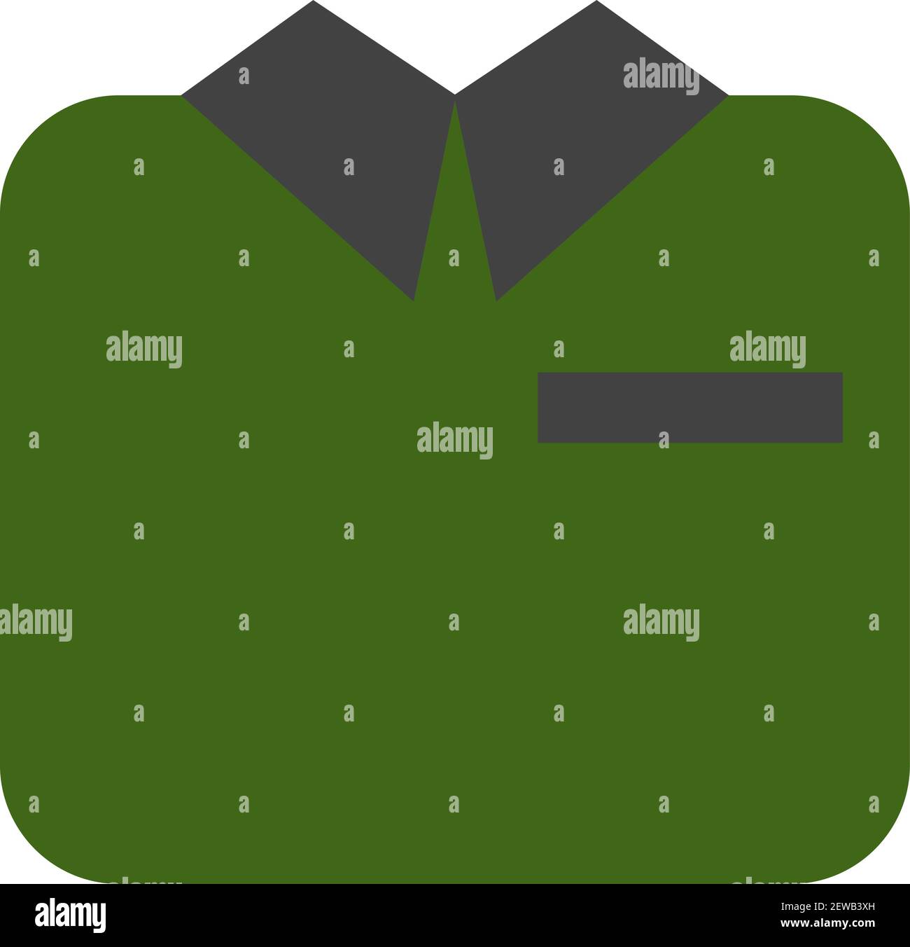 Green army uniform, illustration, vector on white background Stock ...