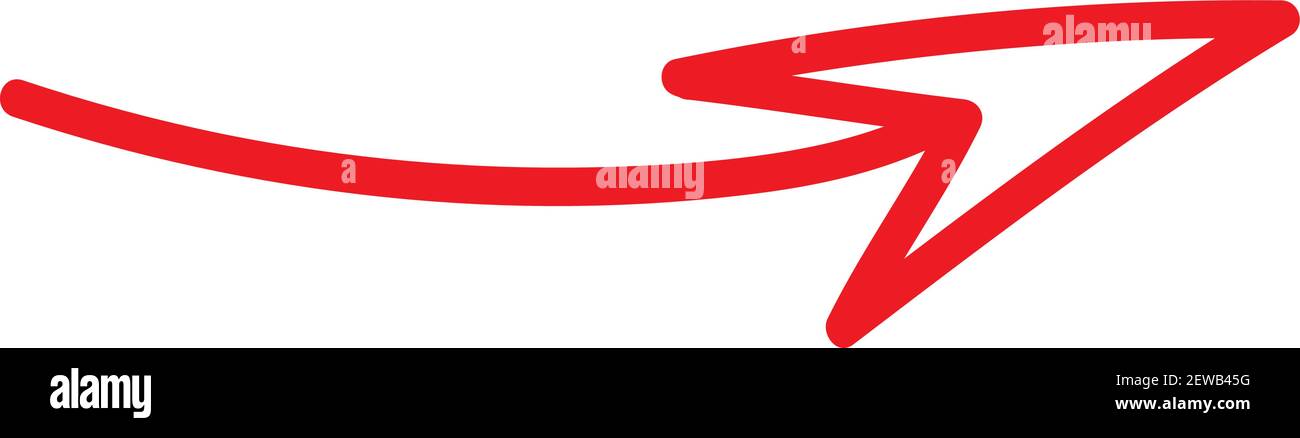 Simple thin red arrow pointing to the left, illustration, vector on ...