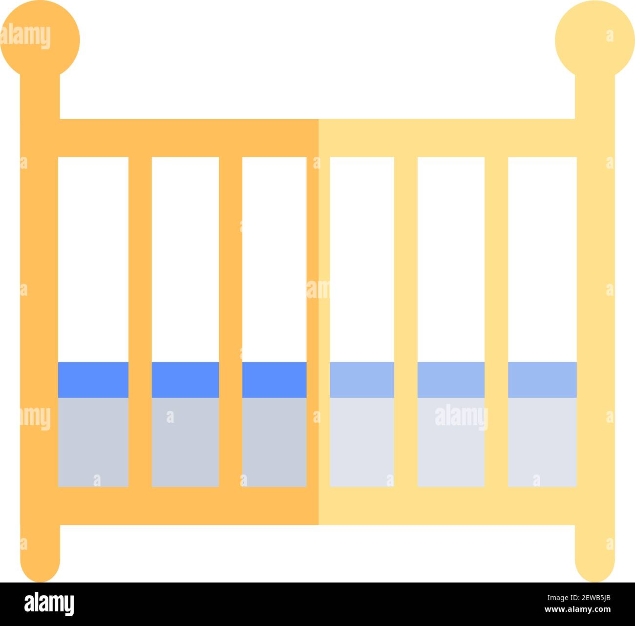 Baby crib, illustration, vector on white background Stock Vector Image ...