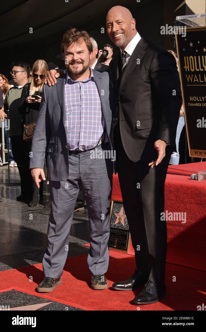 (L-R) Jack Black and Dwayne Johnson at the Dwayne Johnson Honored With ...