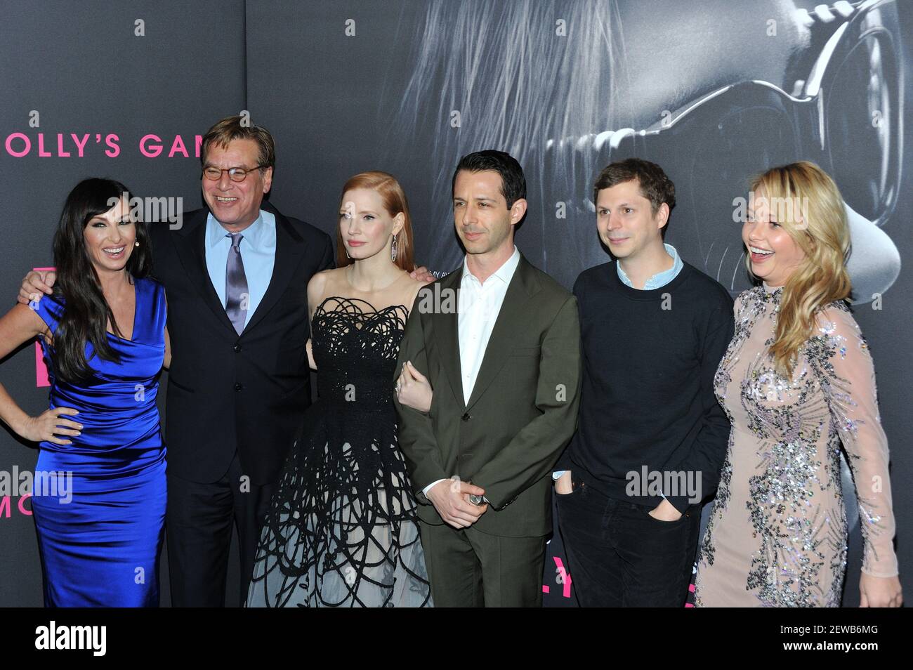 L-R: Actress Molly Bloom, director/writer Aaron Sorkin and actors ...