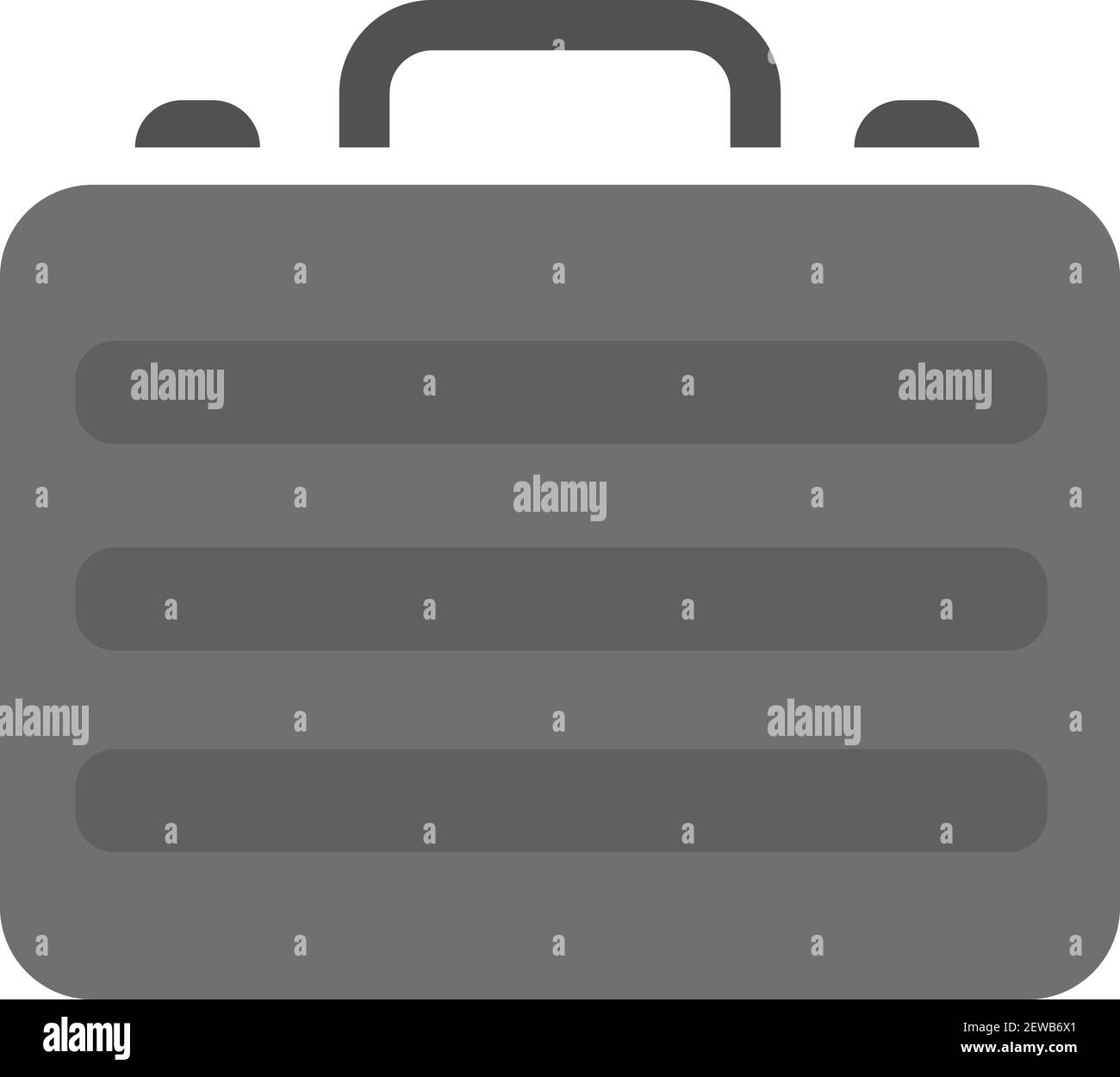 Grey briefcase, illustration, vector on white background Stock Vector ...