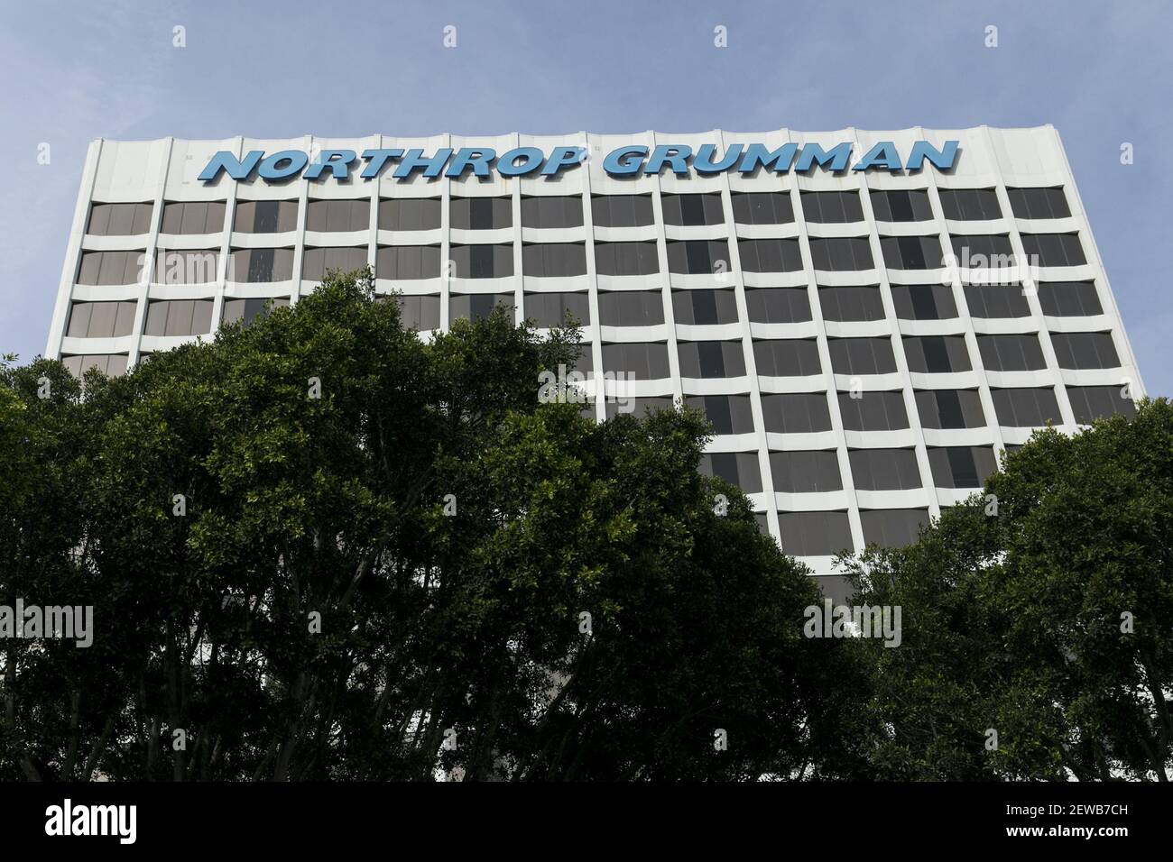 A logo sign outside of a facility occupied by the Northrop Grumman ...