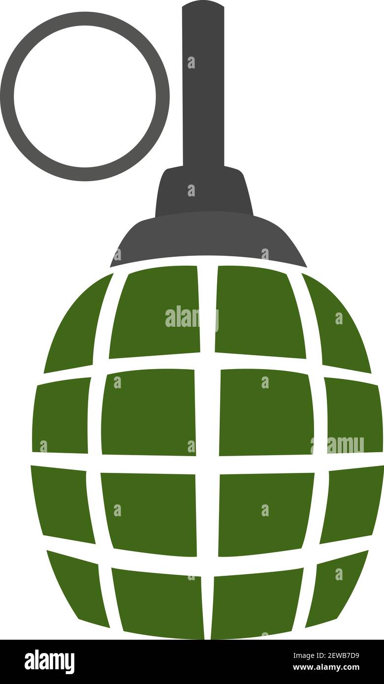 Green army grenade, illustration, vector on white background Stock ...