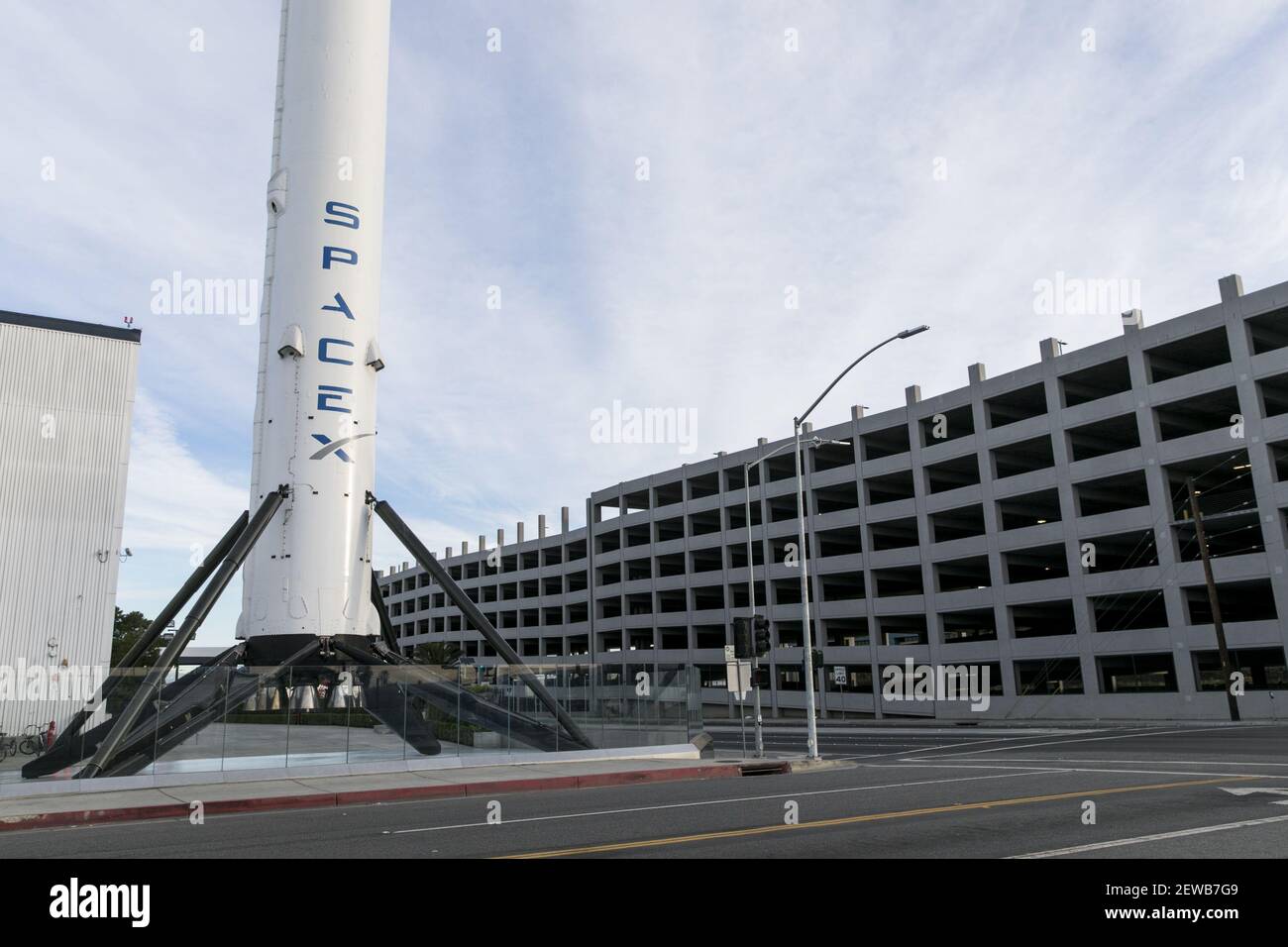 A logo sign outside of the headquarters of Space Exploration ...