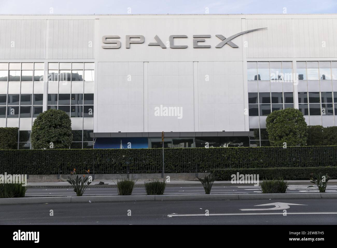 A logo sign outside of the headquarters of Space Exploration ...