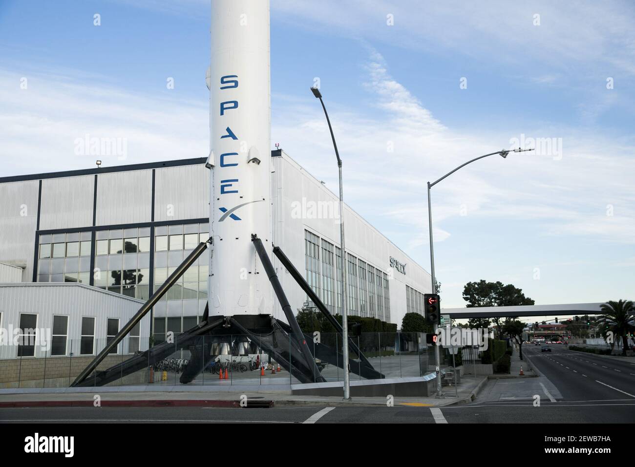 A logo sign outside of the headquarters of Space Exploration ...