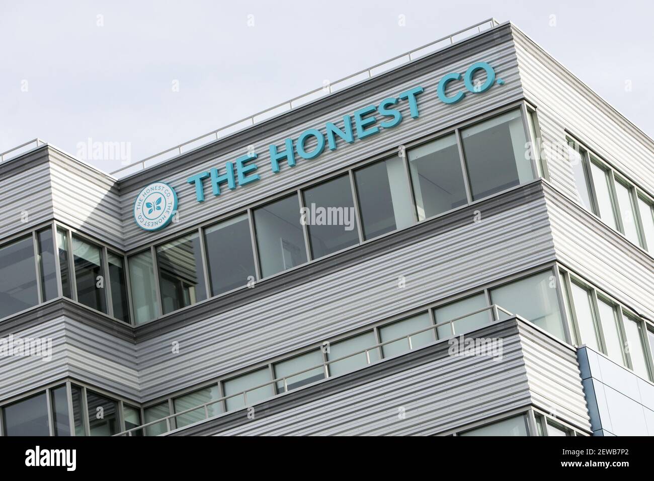 A logo sign outside of the headquarters of The Honest Company in Los ...
