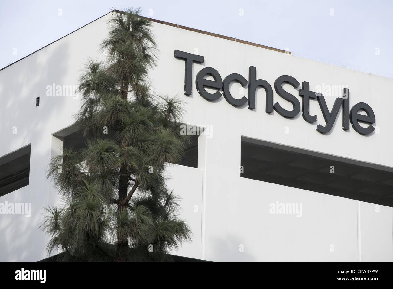 A logo sign outside of the headquarters of the TechStyle Fashion Group ...