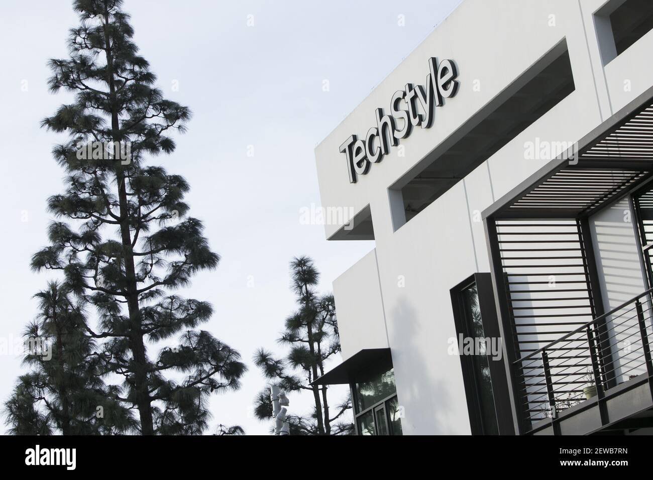 A logo sign outside of the headquarters of the TechStyle Fashion Group ...