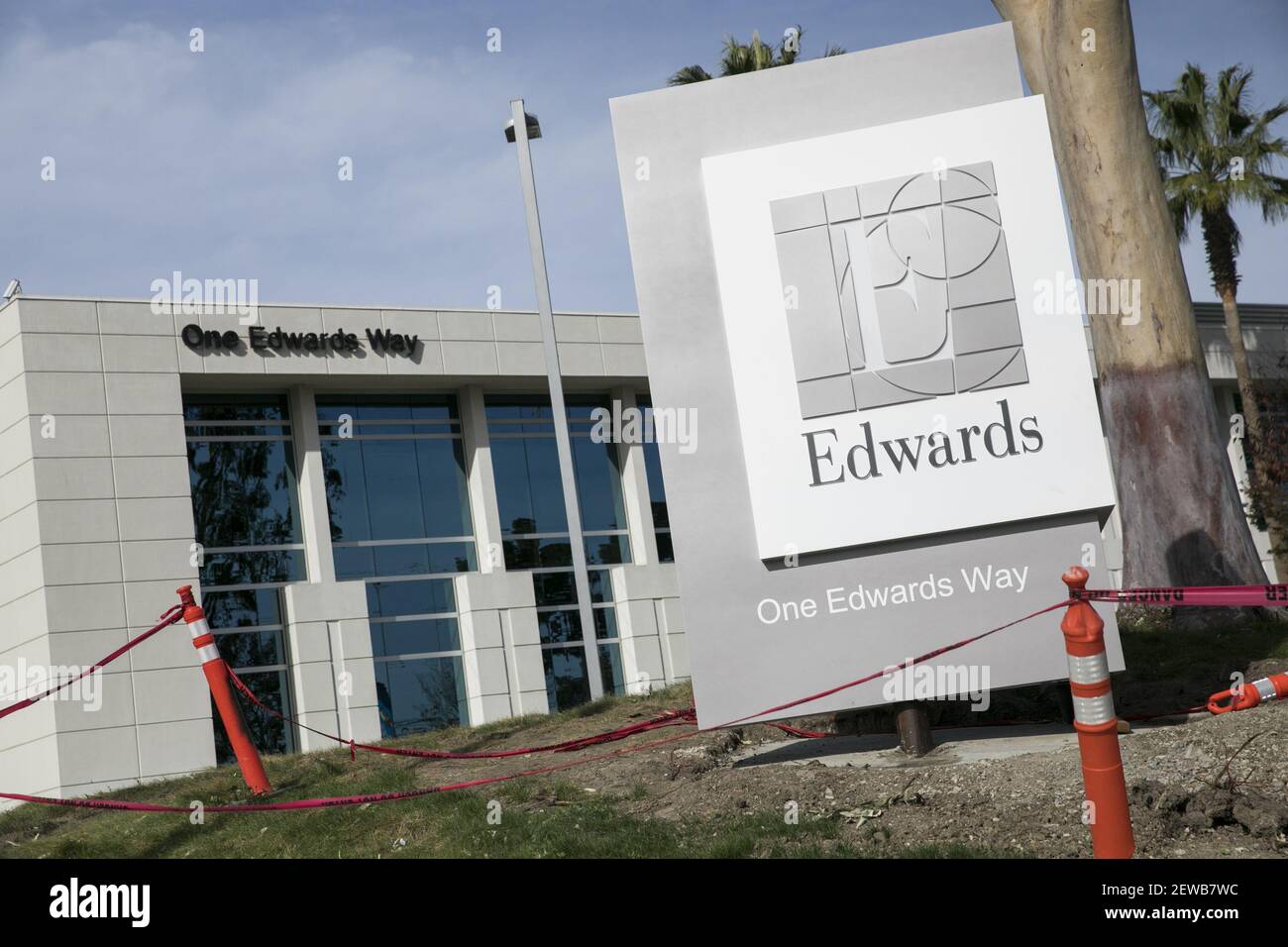 A logo sign outside of the headquarters of Edwards Lifesciences in ...