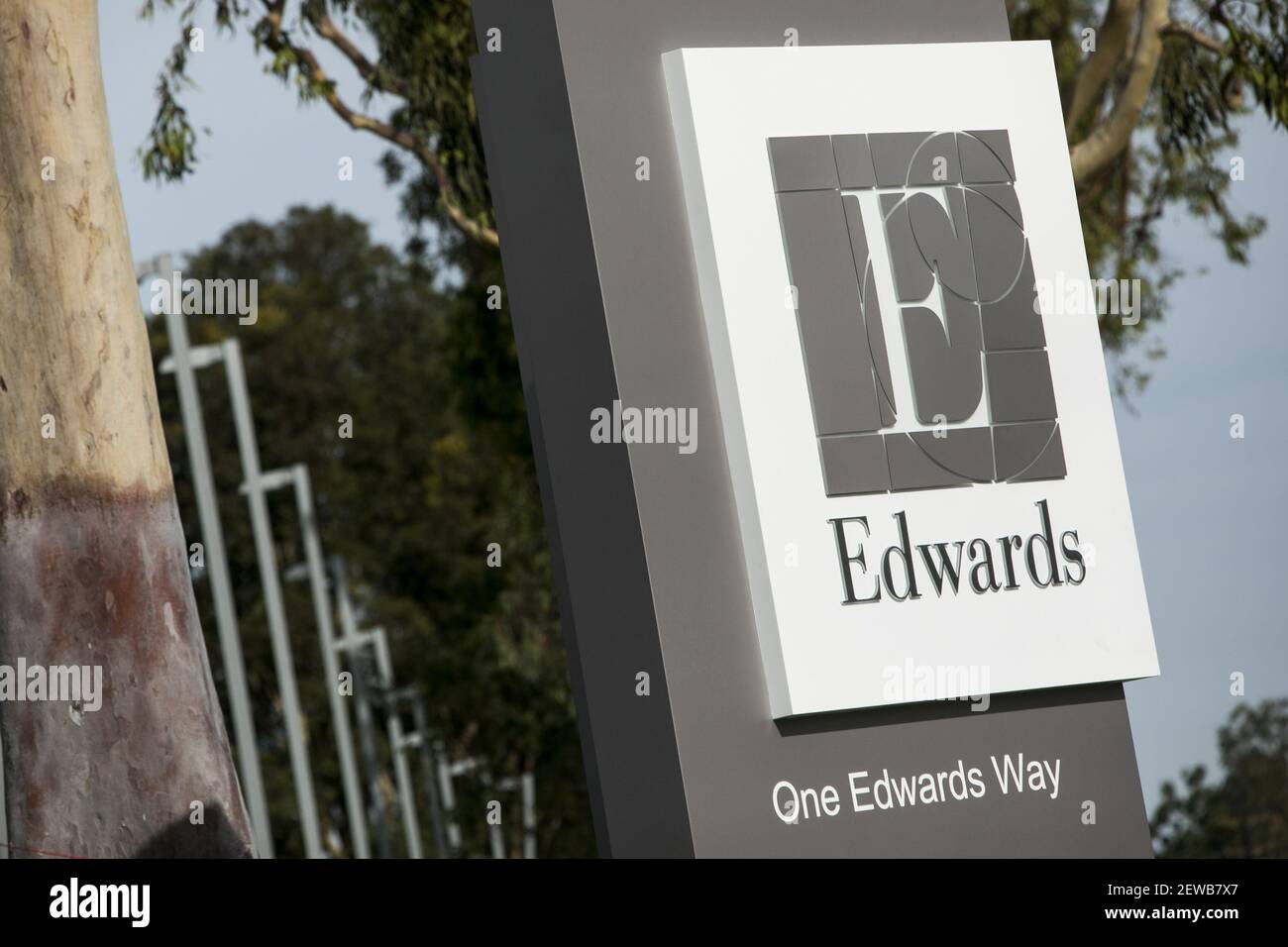 A logo sign outside of the headquarters of Edwards Lifesciences in ...