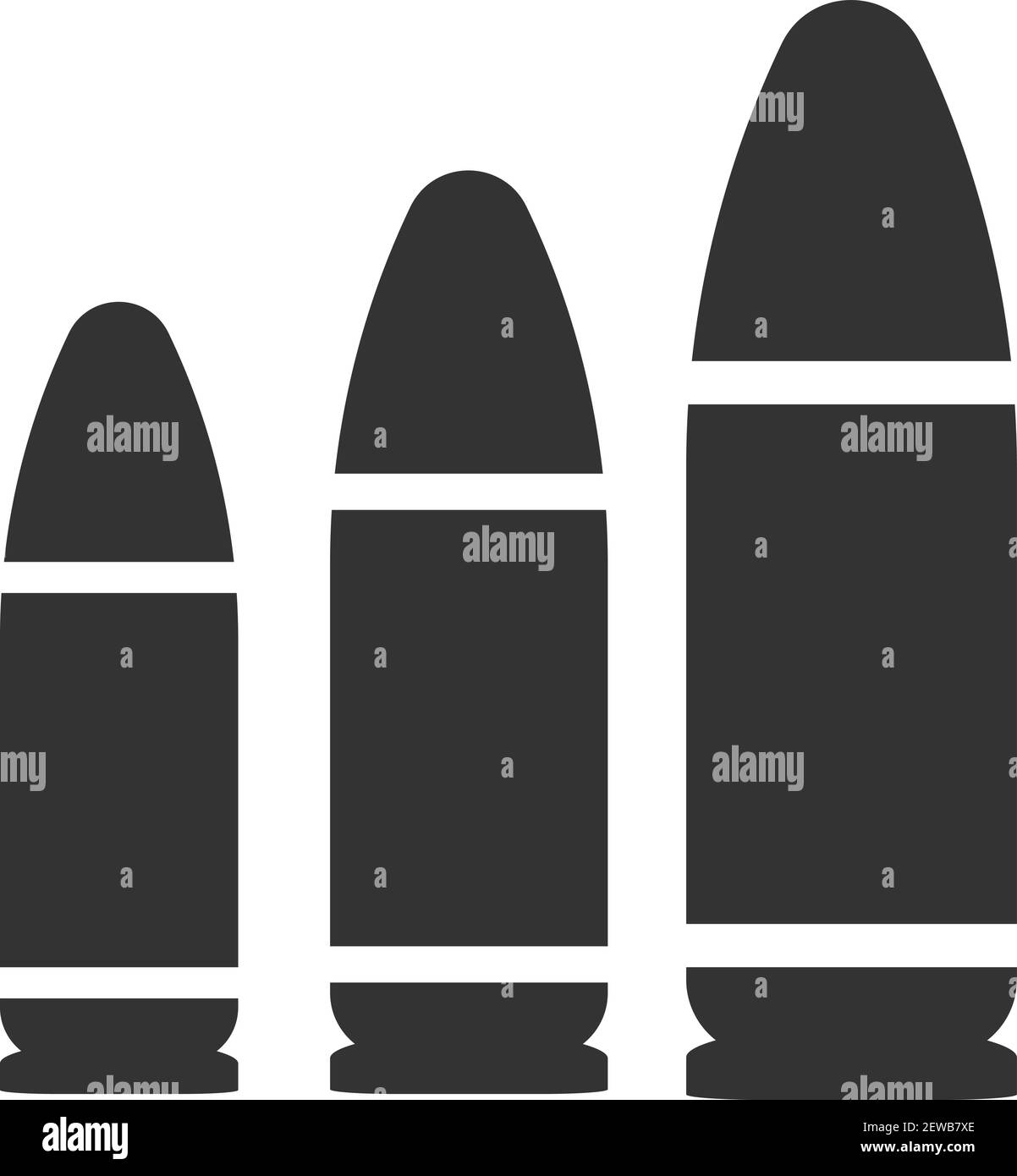 Grey army bullets, illustration, vector on white background Stock ...