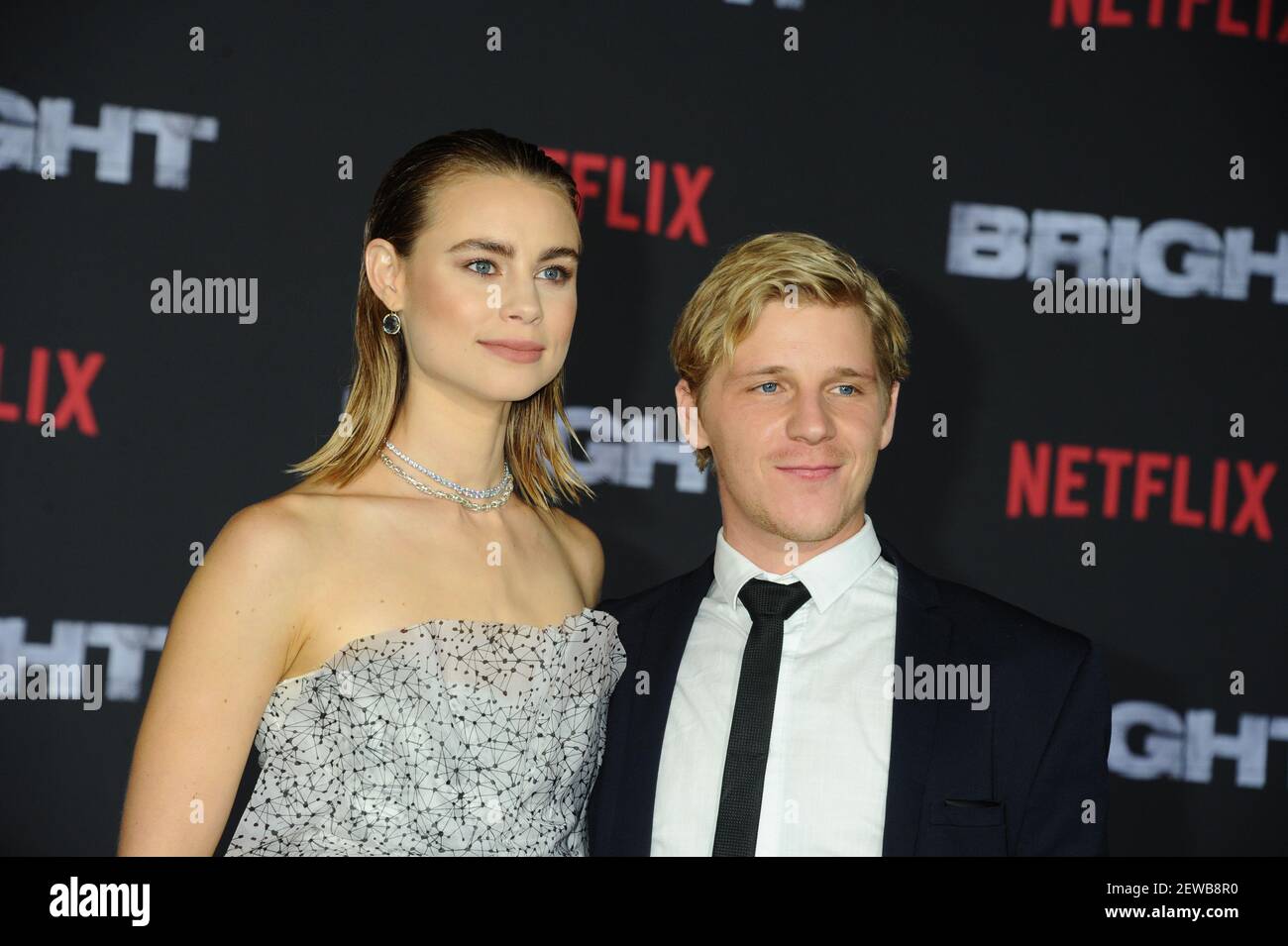 Lucy Fry, Daniel Weber arrives to the Netflix Premiere of BRIGHT, held ...