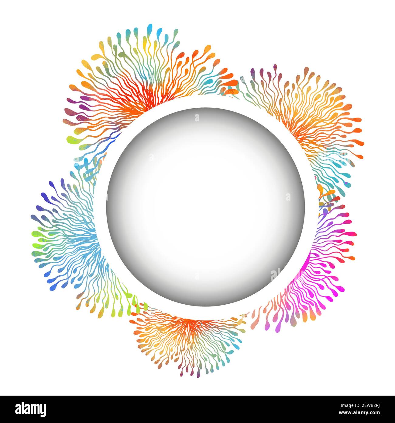 Round multicolored frame of flowers. Vector Stock Vector Image & Art ...