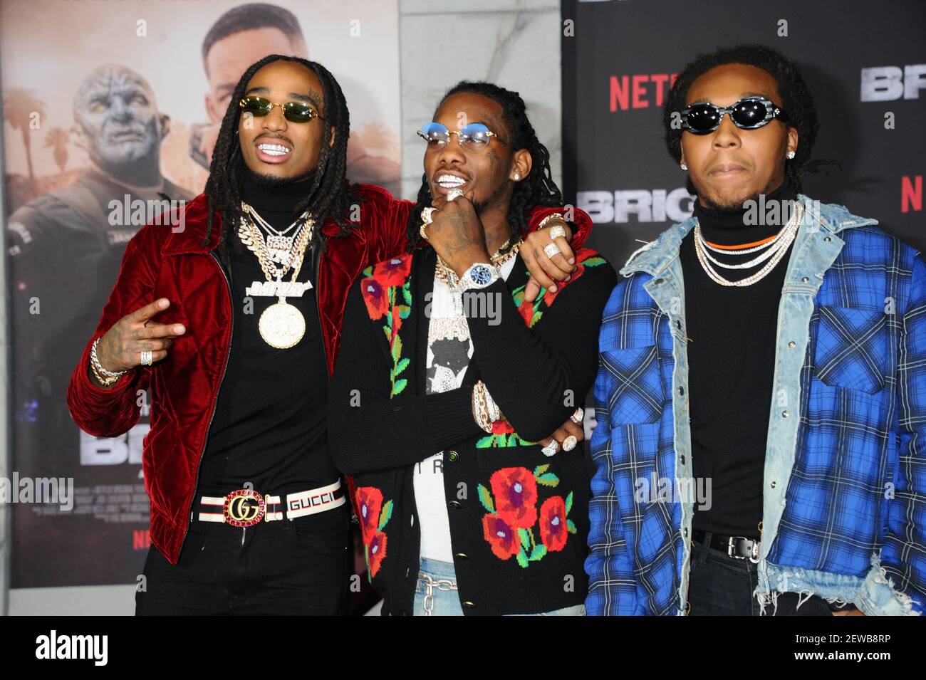 Migos Offset, Quavo, Takeoff arrives to the Netflix Premiere of BRIGHT ...