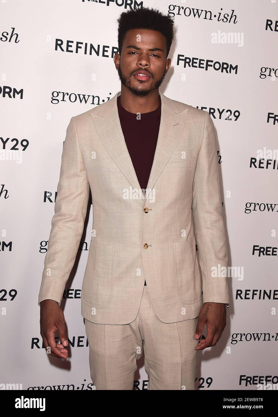 HOLLYWOOD- DECEMBER 13: Trevor Jackson at the premiere of "Grown-ish ...