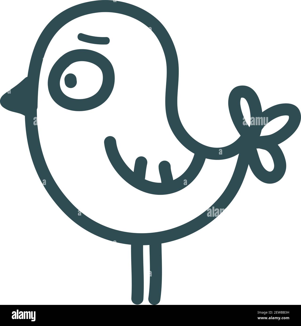 Chicken with a sad face, illustration, vector on white background Stock ...