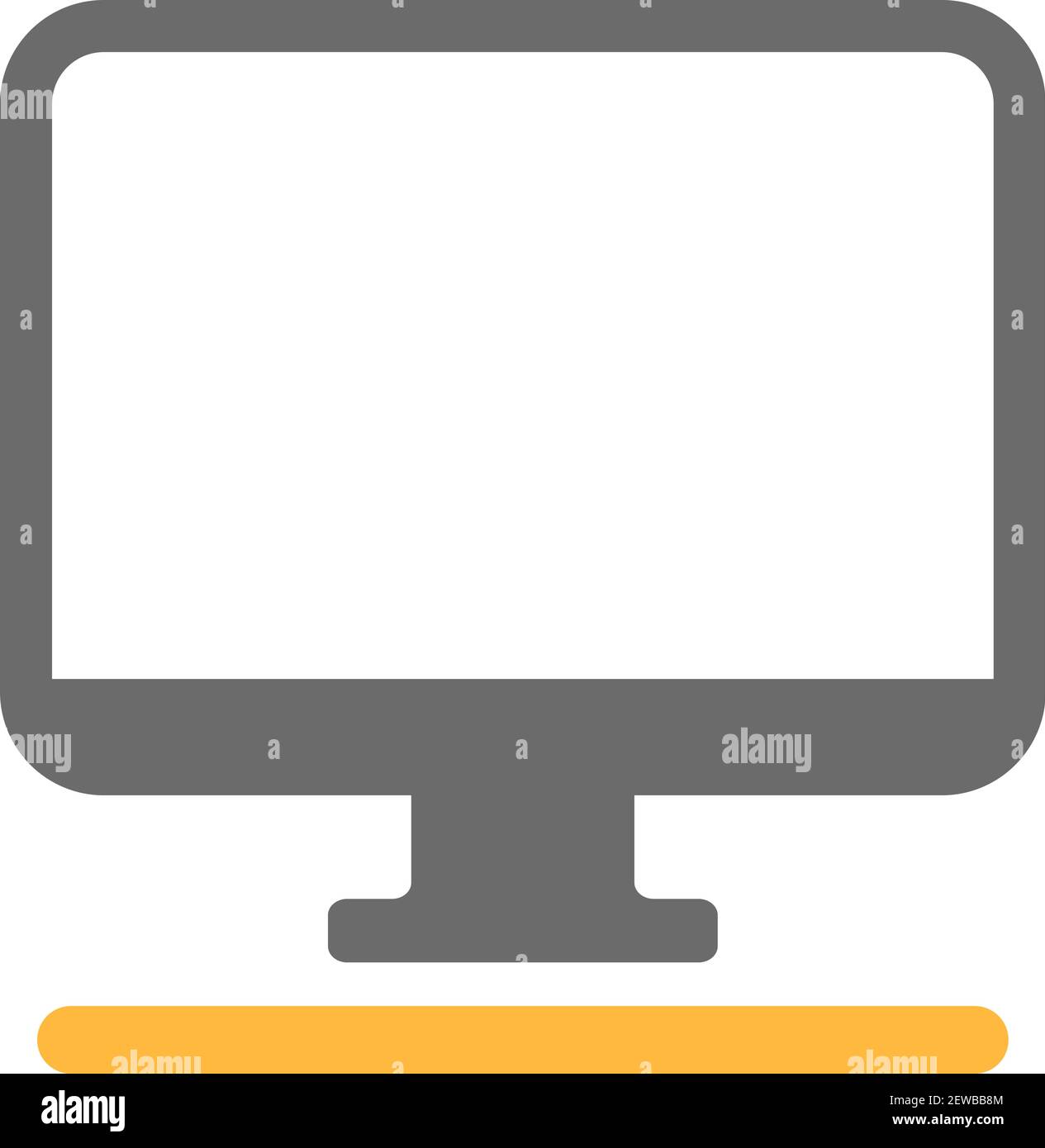 Computer monitor, illustration, vector on white background Stock Vector ...