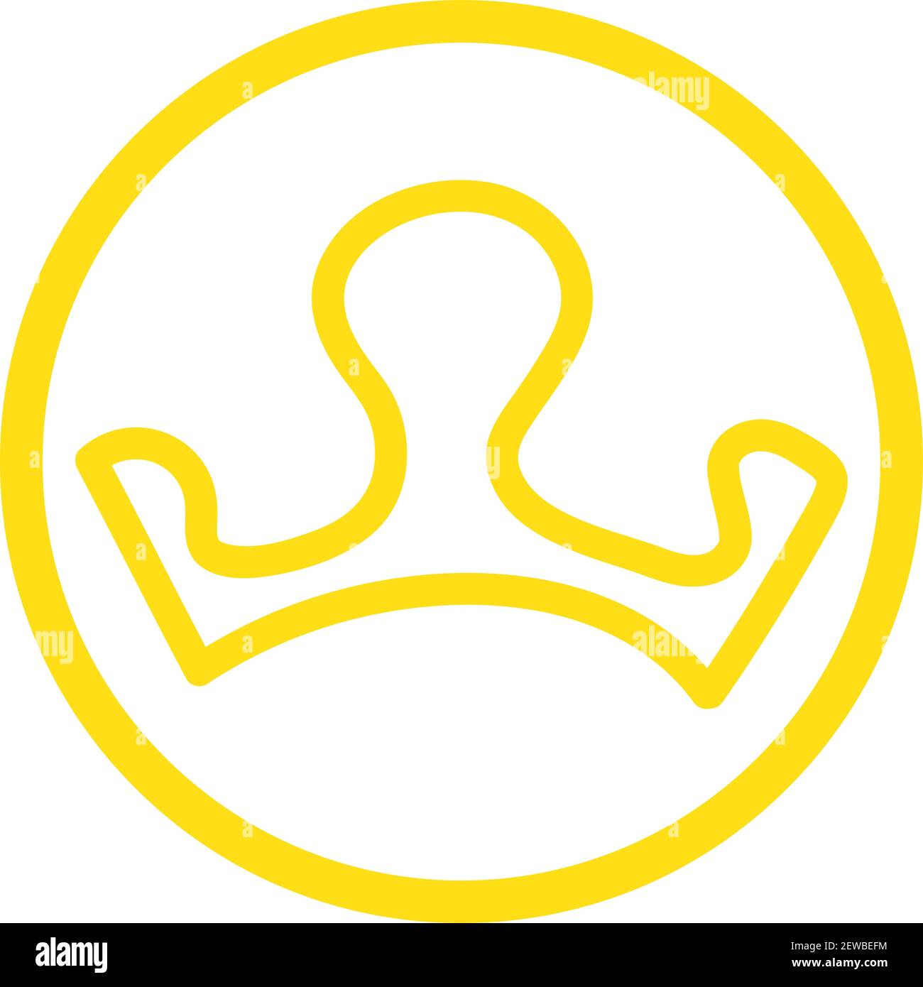 Simple golden crown, illustration, vector on white background Stock ...