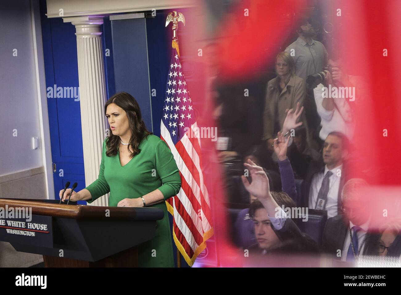 White House press secretary Sarah Huckabee Sanders speaks during the ...