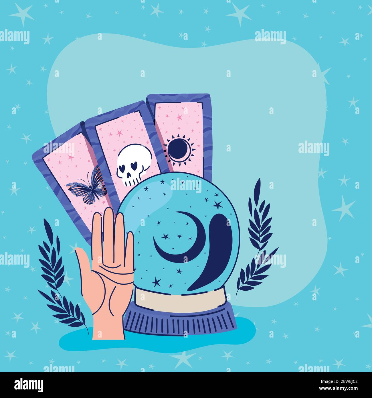 crystall ball and set of esoteric icons Stock Vector Image & Art - Alamy