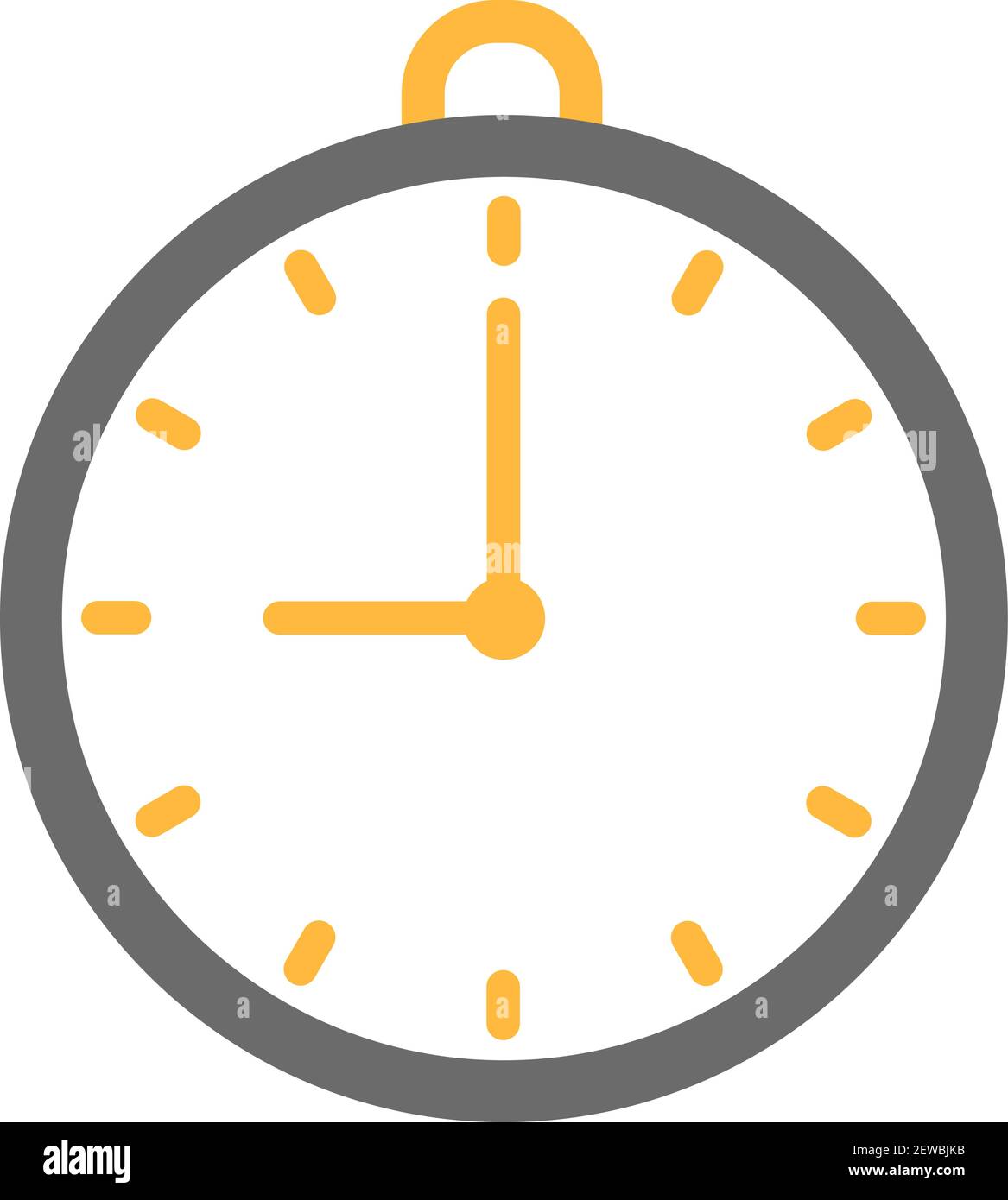 Yellow clock, illustration, vector on white background Stock Vector ...