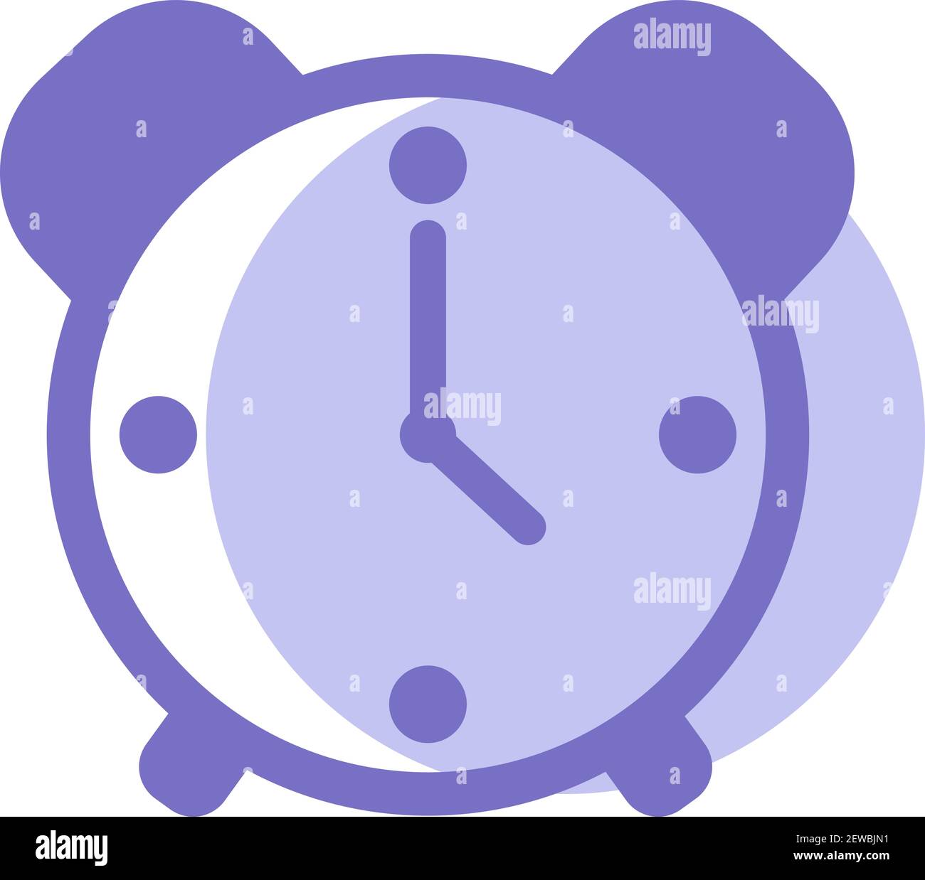 Purple alarm clock, illustration, vector on white background Stock ...