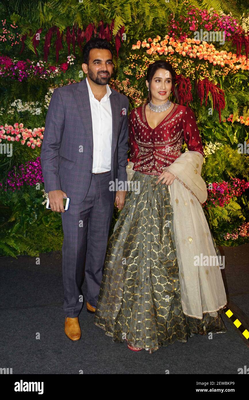 MUMBAI INDIA DECEMBER 26 Former Indian Cricketer Zaheer Khan With mumbai-india-december-26-former-indian-cricketer-zaheer-khan-with