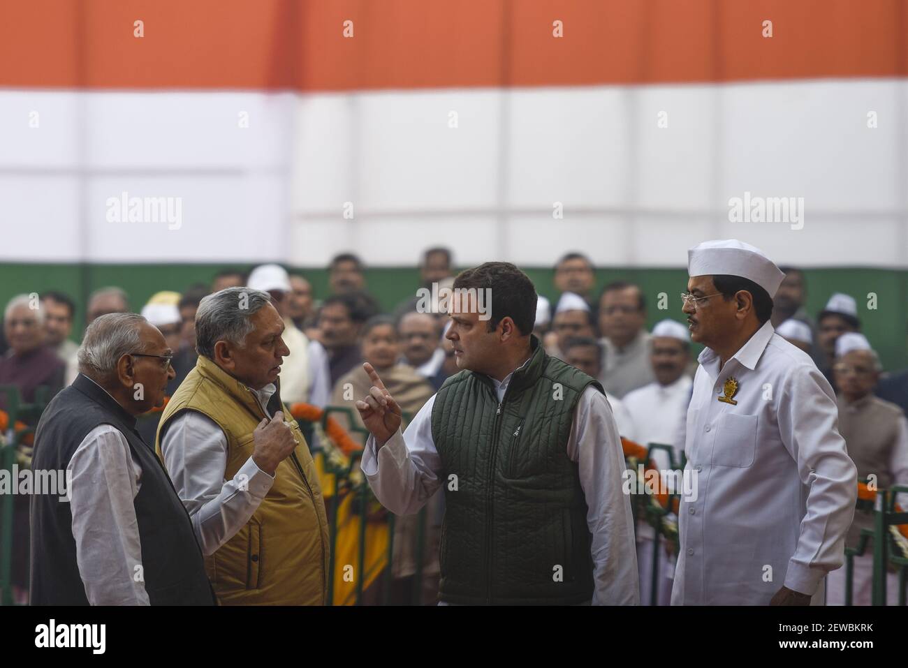 NEW DELHI, INDIA - DECEMBER 28: Congress President Rahul Gandhi along ...