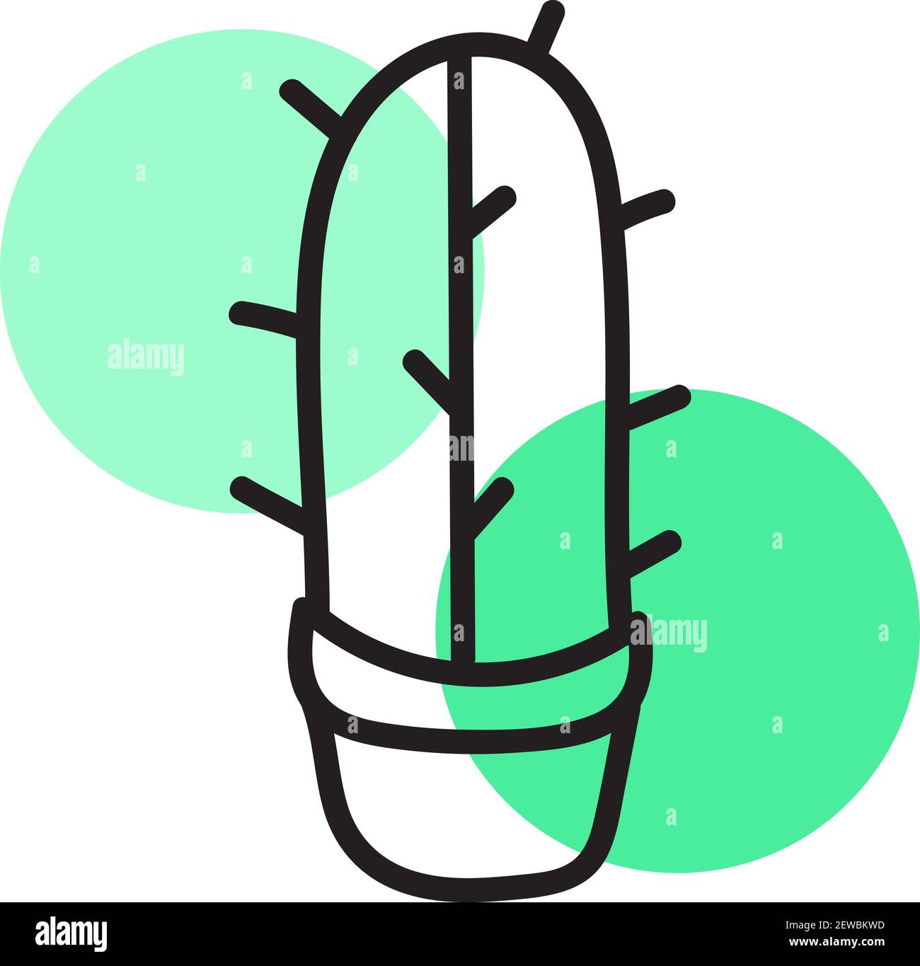 Long potted cactus Stock Vector Images - Alamy
