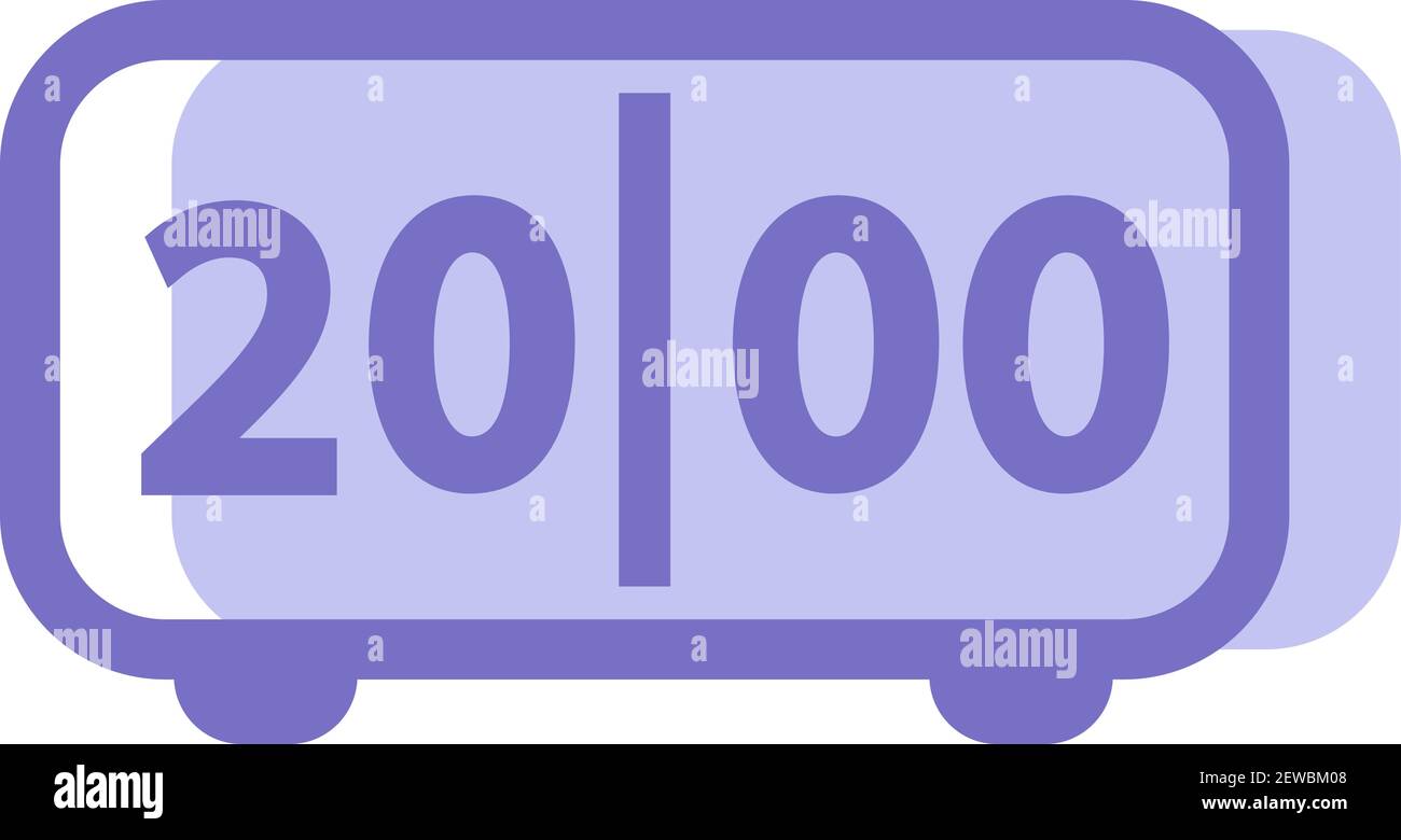 Digital purple clock, illustration, vector on white background Stock ...