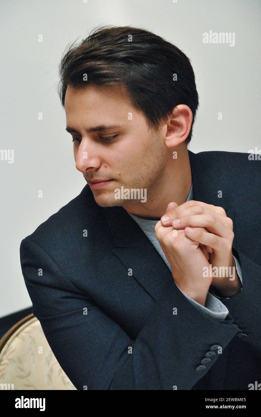 Benj Pasek at the Hollywood Foreign Press Association press conference ...