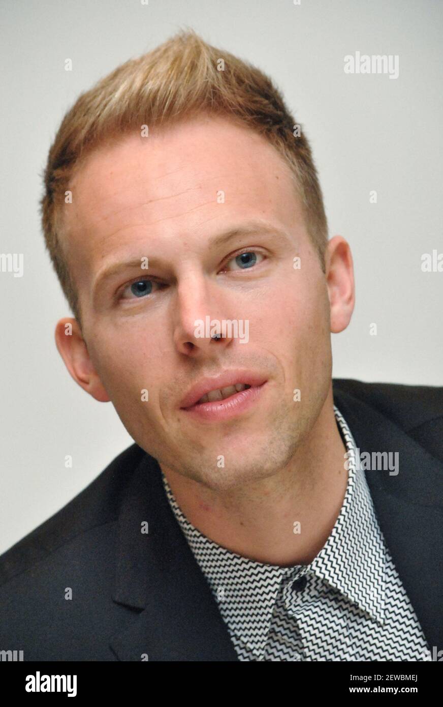 Justin Paul at the Hollywood Foreign Press Association press conference ...
