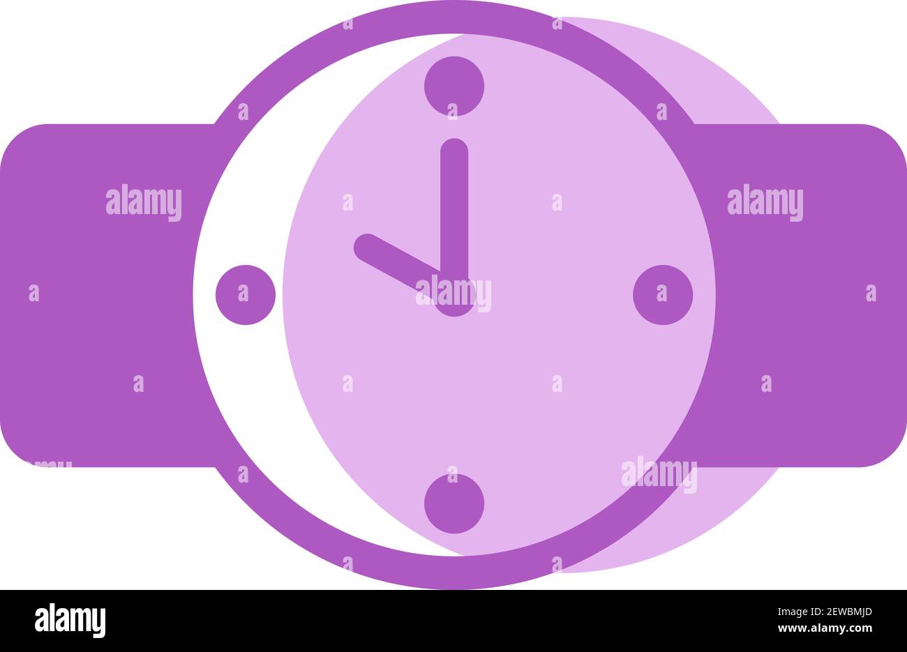 Pink wrist watch, illustration, vector on white background Stock Vector ...