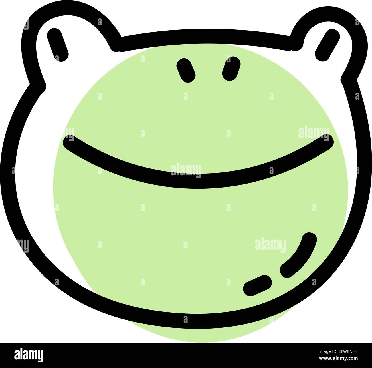 Light green frog head, illustration, vector on white background Stock ...