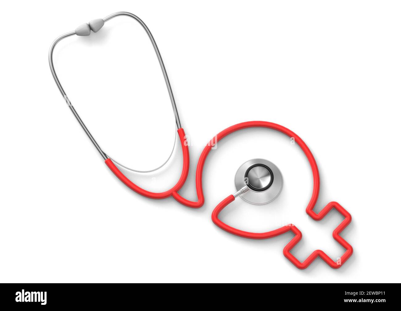 Stethoscope in the form of a female gender symbol, a doctor for women ...