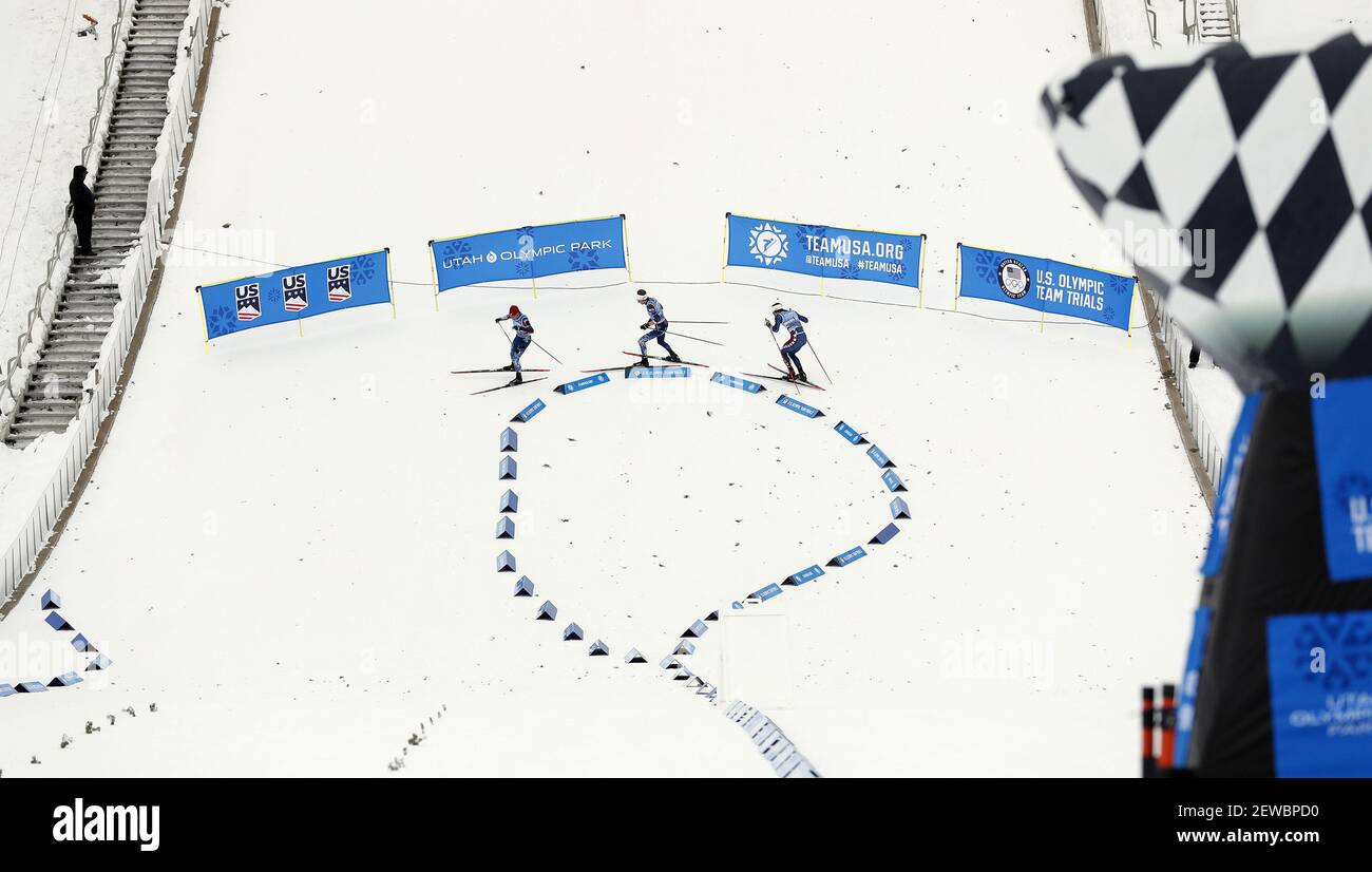 Dec 30, 2017; Park City, UT, USA; U.S. Bryan Fletcher leads Adam Loomis ...