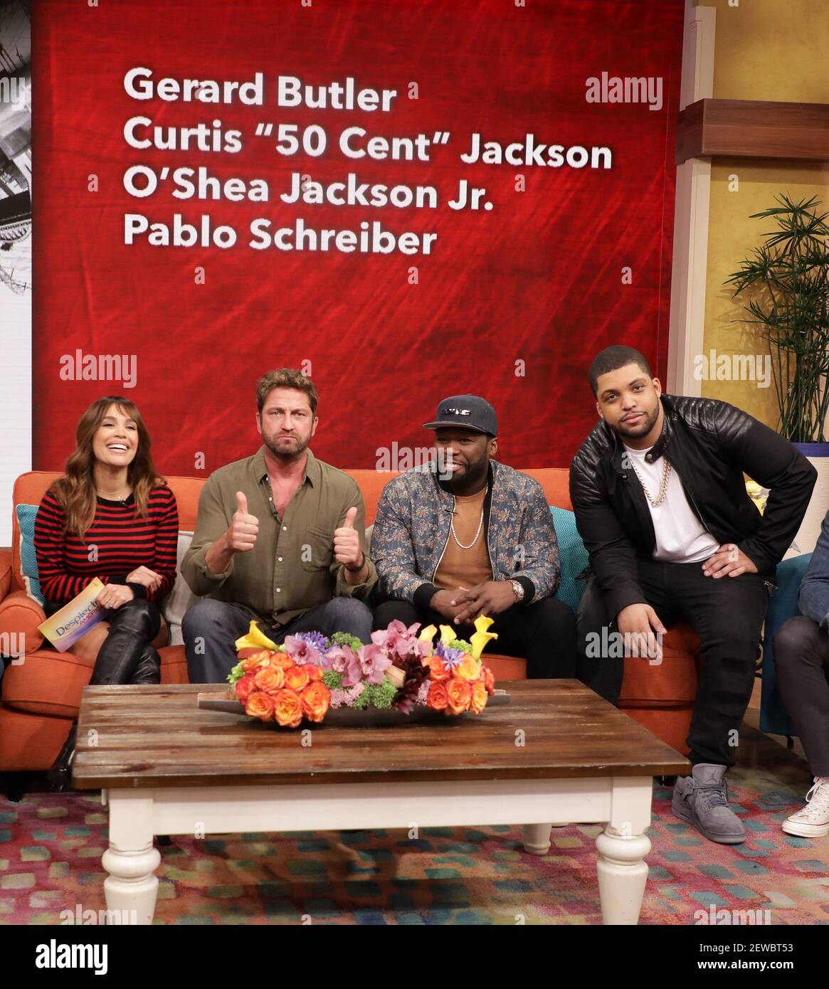 MIAMI, FLORIDA-JANUARY 11: Karla Martinez, Gerard Butler, Curtis "50 ...