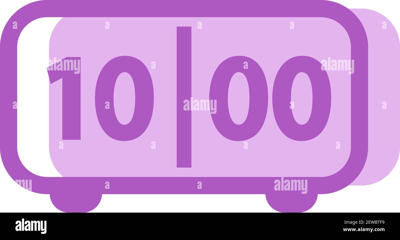 Digital pink clock, illustration, vector on white background Stock ...