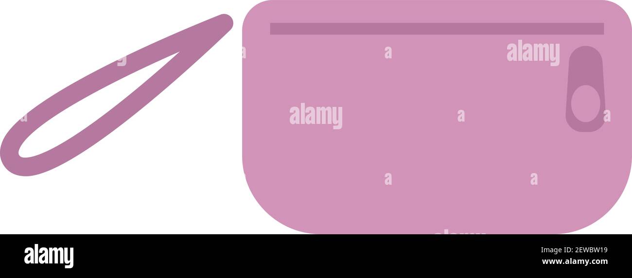 Pink pouch, illustration, vector on white background Stock Vector Image ...