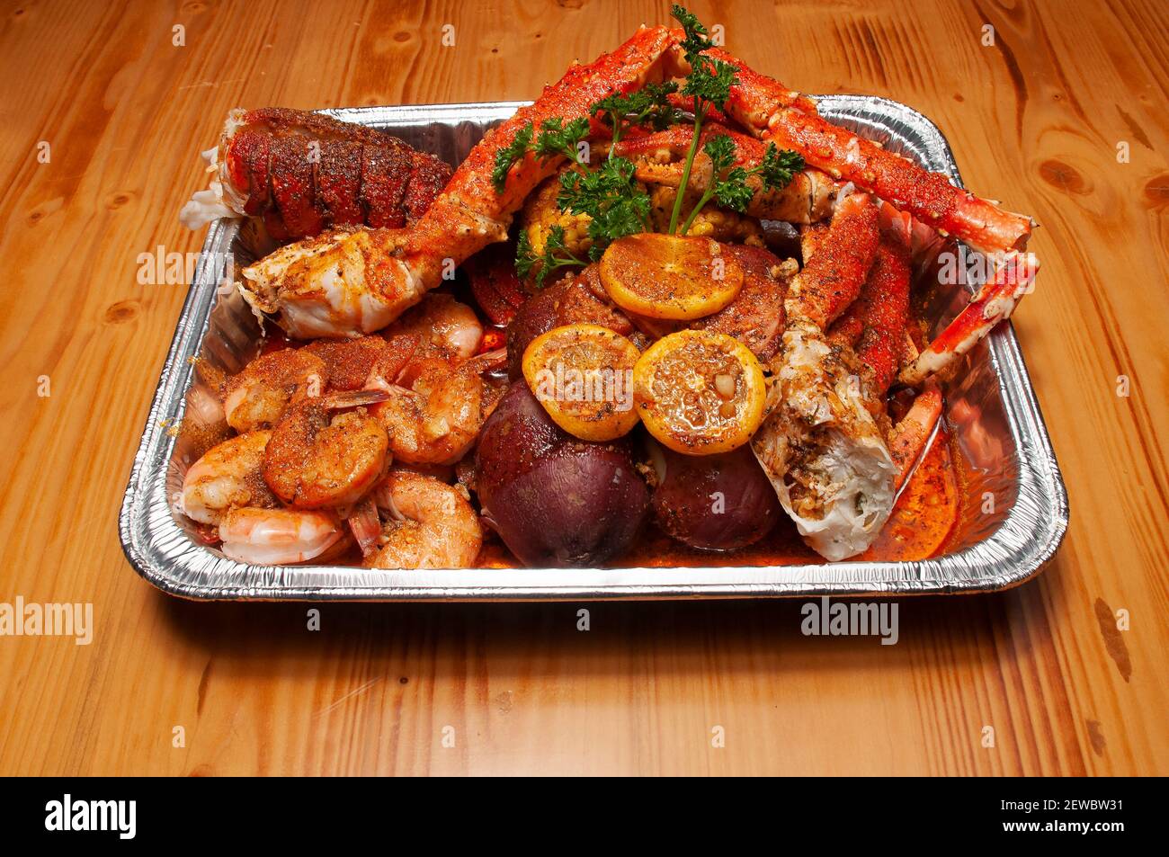 Assortment of ocean items known as a seafood combo Stock Photo - Alamy