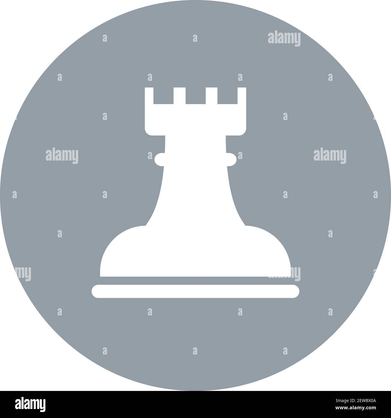 Chess figure white rook, illustration, vector on white background Stock ...