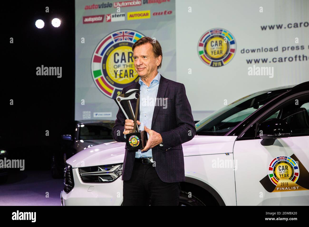Volvo company president and CEO Hakan Samuelsson holding a Car of the ...