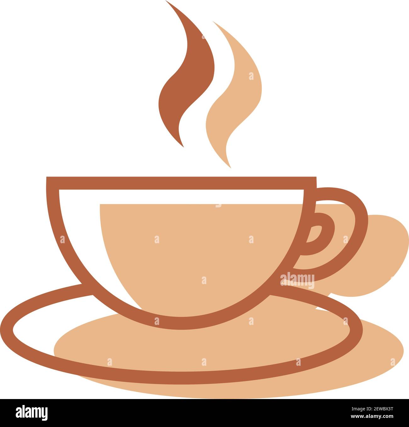 Cup of hot coffee, illustration, vector on white background Stock ...