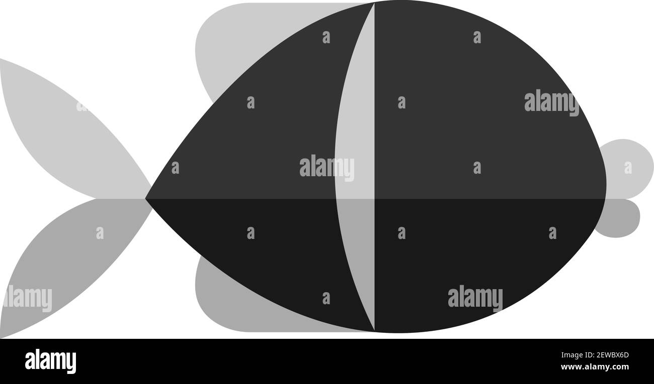 Simple black fish, illustration, vector on white background Stock ...